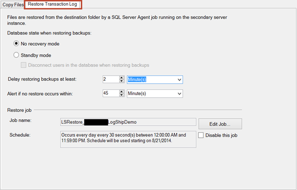 Log Shipping Message : Skipping log backup file since load delay period ...